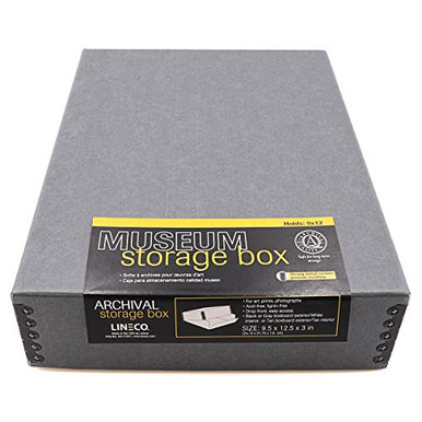 Lineco 9x12 Blue-Gray Color Museum Archival Storage Box Drop Front ...