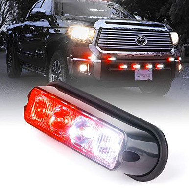 Xprite White Red 4 LED 4 Watt Emergency Vehicle Waterproof Surface ...