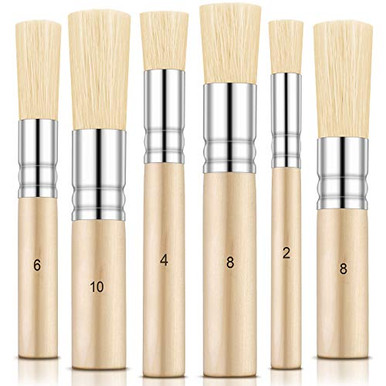 12 Pieces Wooden Stencil Brushes Natural Stencil Brushes Painting ...