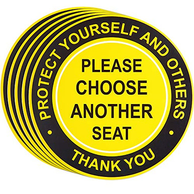 24 Pieces 4 Inch Social Distance Seat Sign Do Not Sit Here Sticker Self ...