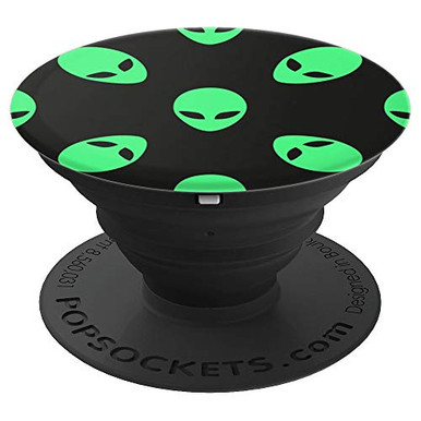 Cute Green Alien Face Emoji Pattern PopSockets Grip and Stand for ...
