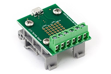 USB Micro Breakout Board to Screw Terminals with DIN Rail Clips ...