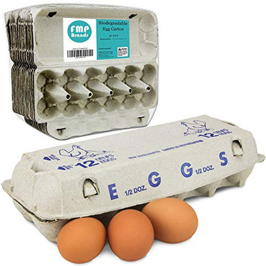 18 Pack Egg Cartons - Printed Natural Pulp Tray Large Eggs Empty ...