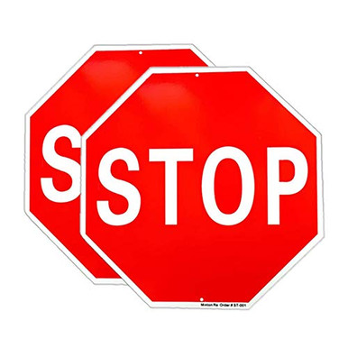 2-Pack Stop Sign Traffic Slow Reflective Signs 40 Mil Rust Free ...
