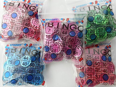 Speedy Bingo Markers Magnetic Chips Red Purple Pink Blue Green 100 ...