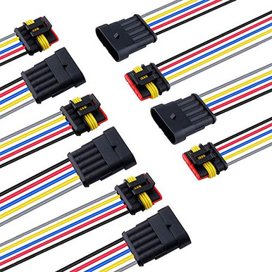 MUYI 5 Sets 18AWG Waterproof Electrical Connectors Kit 1-5mm Series ...