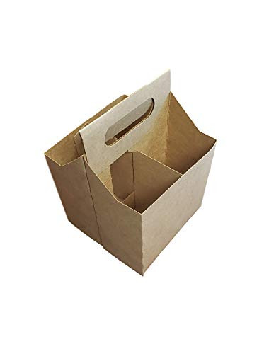 4 Bottle Holder Kraft Cardboard 12 oz- Beer or Soda Bottle Carrier for ...