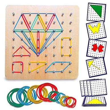 Wooden Geoboard Math Manipulative Matrix Block 8X8 Geo Learning ...