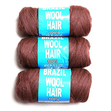 3 roll Magainlix 100 brazilian wool hair for braids Brazil wool hair ...