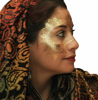 Metallic Temporary Tattoos by Golden Ratio Tats Festival Face Paint ...