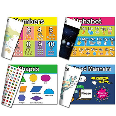 Agantree art Double Sided Reusable Kids Educational Preschool Placemats ...