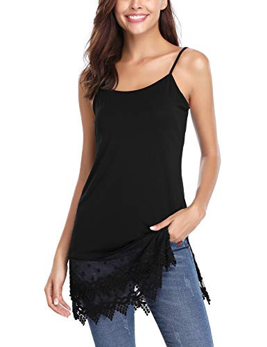 Hawiton Women s Lace Extender Trimmed Tank Tops Adjust Camisoles ...