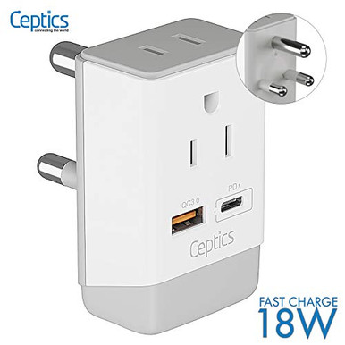 South Africa Power Plug Adapter Travel QC 3-0 PD by Ceptics Safe Dual ...