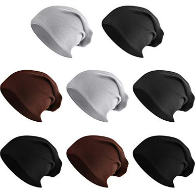 SATINIOR 8 Pieces Knit Slouchy Beanie Hats Skull Cap Long Baggy Hip-hop ...