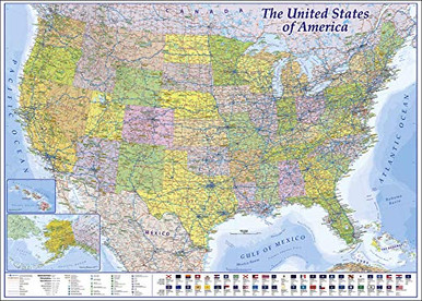 XXL USA Map Premium Poster Giant America Map with all States 55 x 39 ...