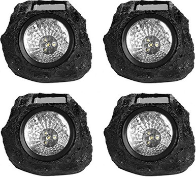 Solarek ?Water Proof? [4 Pack] Mini Outdoor Solar Powered Rock ...