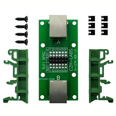 RJ11-RJ12 6P6C Diagnostic Test Breakout Module Board with DIN Rail ...
