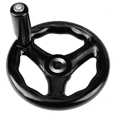 3 Spoke Hand Wheel 125mm-4-92inch Diameter Black Round Wheel Thread ...