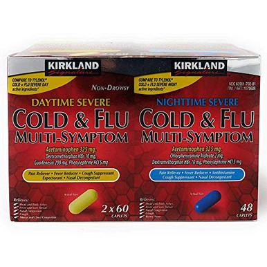 Kirkland Signature Serve Cold Flu Multi-Symptom Daytime Serve 2X60 ...