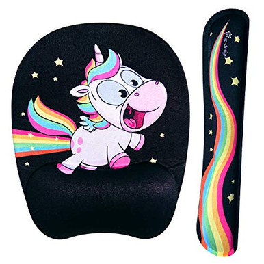 Crazy Flying Rainbow Unicorn Wrist Rest Support for Keyboard Mouse Pad ...