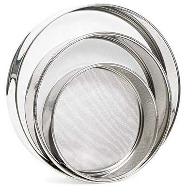Stainless Steel Professional Round Flour Sieve Set 3 Pack ...