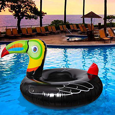 Geefuun Tropical Toucan Inflatable Pool Float Ride On Beach Swimming ...