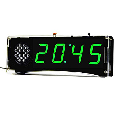 DIY Alarm Clock Kit with 4-Digit LED and Transparent Case Green ...