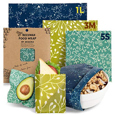 Reusable Beeswax Wraps Assorted 9 Packs - Eco-Friendly Reusable Food Wraps Biodegradable Zero ...