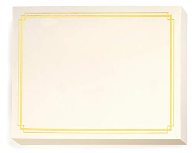 Cream Specialty Certificates, 50 Count Blank, Gold Foil Border on 38 lb ...