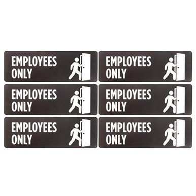 Employees Only Signs 6-Pack - Adhesive Restricted Work Area Decals ...