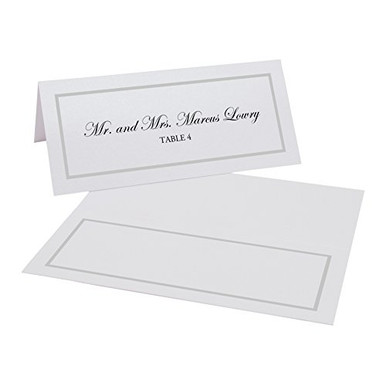 Single Line Border Printable Place Cards Silver Set of 60 10 Sheets ...