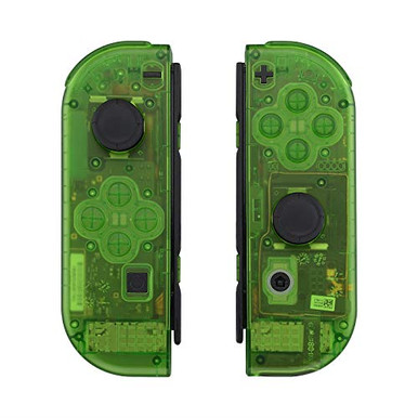 eXtremeRate Transparent Clear Green Joycon Handheld Controller Housing ...
