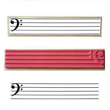 Jumbo Bass Clef Staff Diagram Rubber Stamp - Great for Music Teachers ...