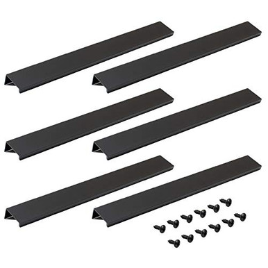 6 Pcs Black Mount Finger Edge Pull Concealed Handle 300mm-11-8 for Home ...