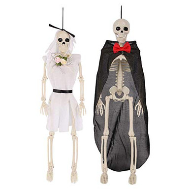 Halloween Skeletons Poseable Full Body Human Skeleton Couple Bride ...