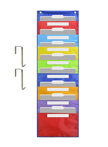 Eamay Colorful Hanging Wall File Organizer - Storage Pocket Chart 8 ...