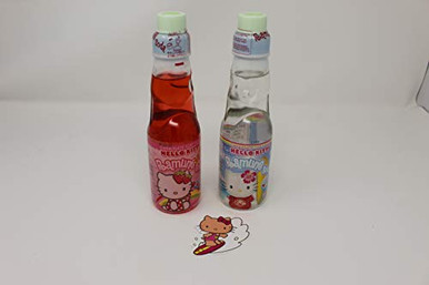 Hello Kitty Ramune Strawberry Clear Soda 2 Pack With Free Sticker ...