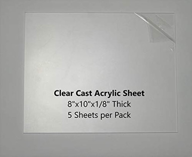 Cast Clear Acrylic Sheet 1-8 Inch Thick Plexiglass Sheet Hard Plastic ...