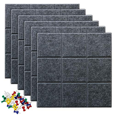 Uoisaiko Large Felt Board Tiles for Wall with 30 Push Pins 11-8 x11-8 ...