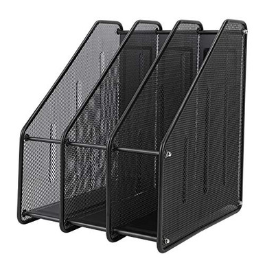 Deli Magazine File Holder 3 Tier Metal Mesh Collection Stacking Sorter ...