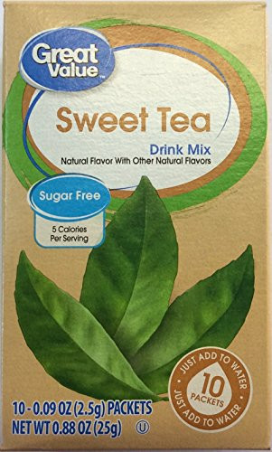 Great Value Sweet Tea Drink Mix Sugar Free 6 Boxes 10 Count in Each Box ...
