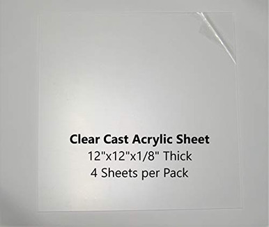 Cast Clear Acrylic Sheet 1-8 Inch Thick Plexiglass Sheet Hard Plastic ...