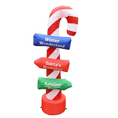 ALEKO Inflatable LED Christmas Directional Candy Cane Sign with UL ...