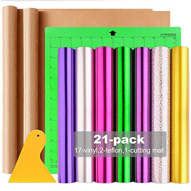 HTV Heat Transfer Vinyl Bundle HIRALIY 17-Pack 12 x10 Assorted Metallic ...