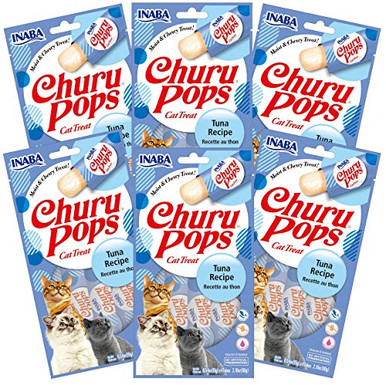 INABA Churu Pops Moist and Chewy Cat Treat Tuna Recipe 24 Tubes ...