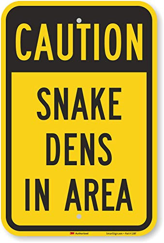 Caution - Snake Dens In Area Sign By SmartSign 12 x 18 3M Engineer ...