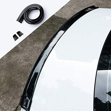 LucaSng Universal Black Carbon Fiber Trunk Spoiler Lip Kit Car Rear ...
