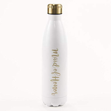 Maid Of Honor Refresh White and Gold 25 ounce Stainless Steel Metal ...