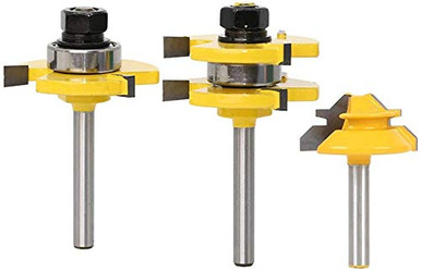 ASNOMY 45 Degree Lock Miter Joint Router Bits 2 Pieces Tongue and ...