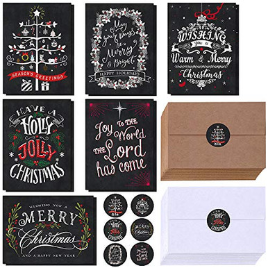 Winlyn 120 Sets Christmas Cards Holiday Cards with Envelopes Stickers ...